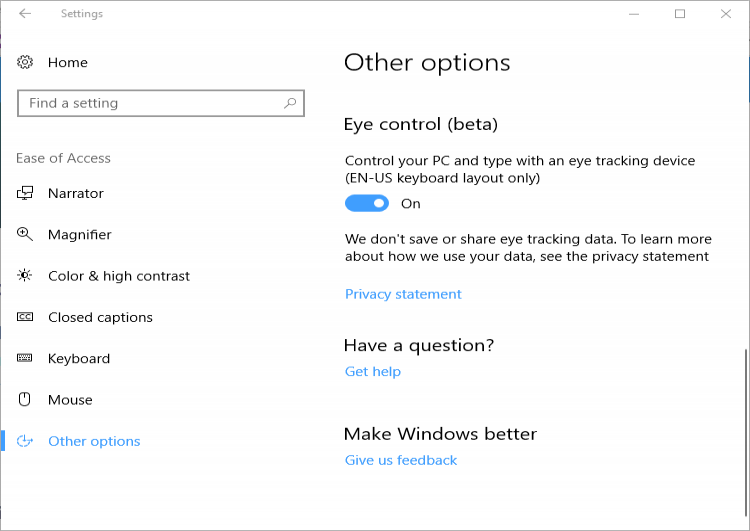 Windows 10 Build 16257: fixes Edge annoyance, introduces Eye Control ...