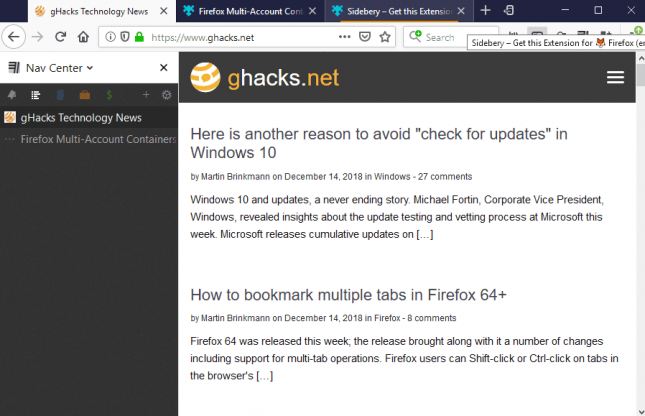 Manage Firefox tabs, bookmarks and containers in the sidebar | ComTek ...